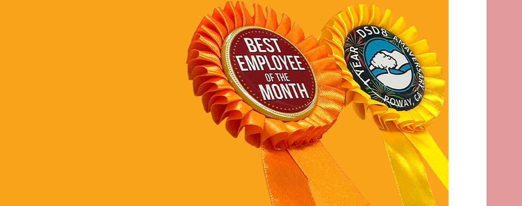 Custom Rosette Ribbons Wholesale from $1.18 | 4inLanyards®