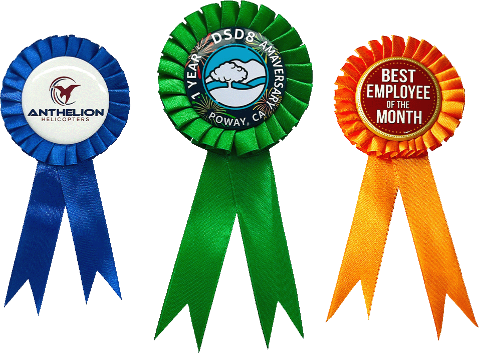 Custom Rosette Ribbons Wholesale from $1.18 | 4inLanyards®